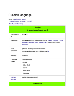 A Brief History of the Russian Language - A Brief History of the ...