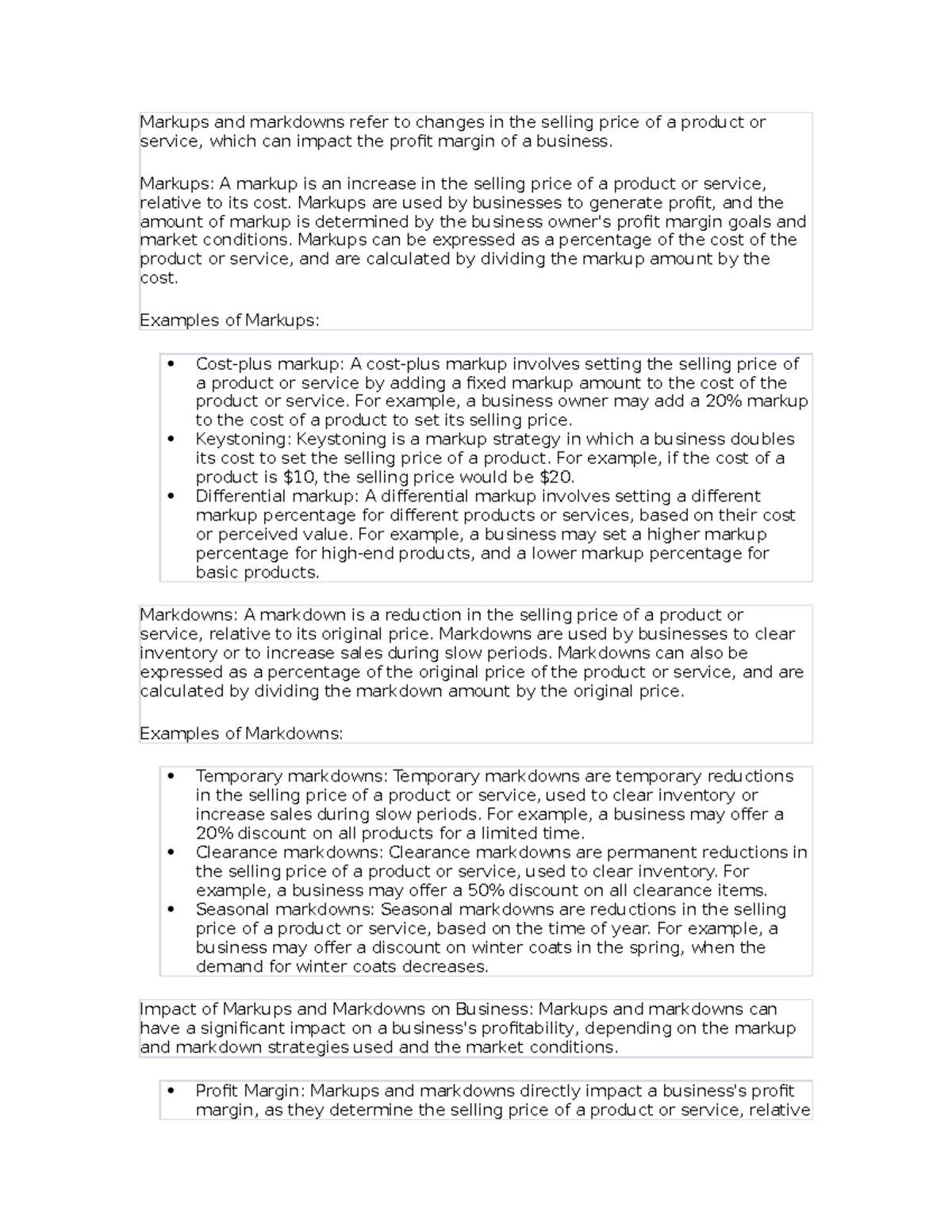 Markups And Markdowns Refer To Changes In The Selling Price Of A markups-and-markdowns-refer-to-changes-in-the-selling-price-of-a