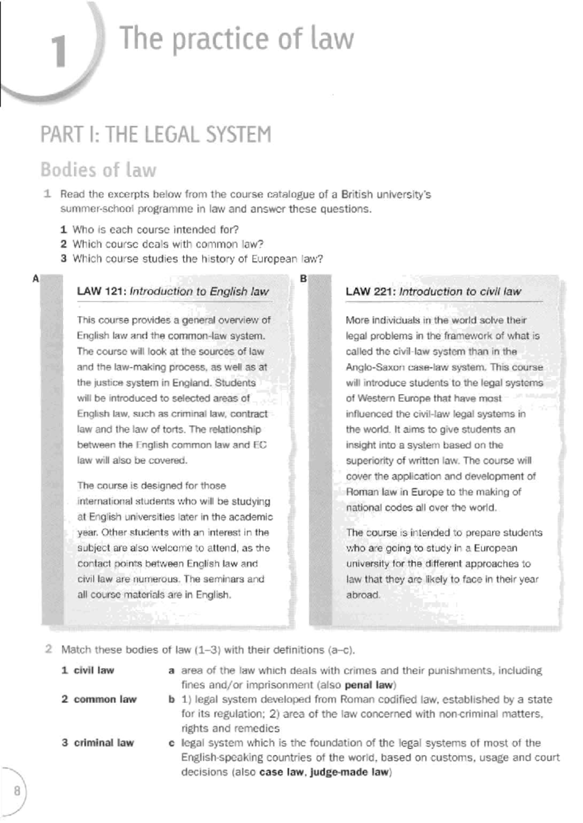 International Legal English (PDF)- CHAP 1 - 1 The practice of law A ...