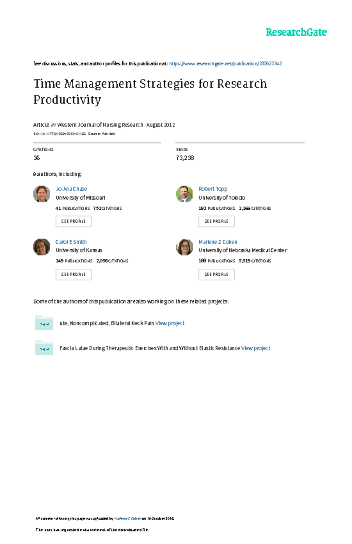 Timemanagementstrategiesforresearch WJNR 2013 - Educational Statistics ...