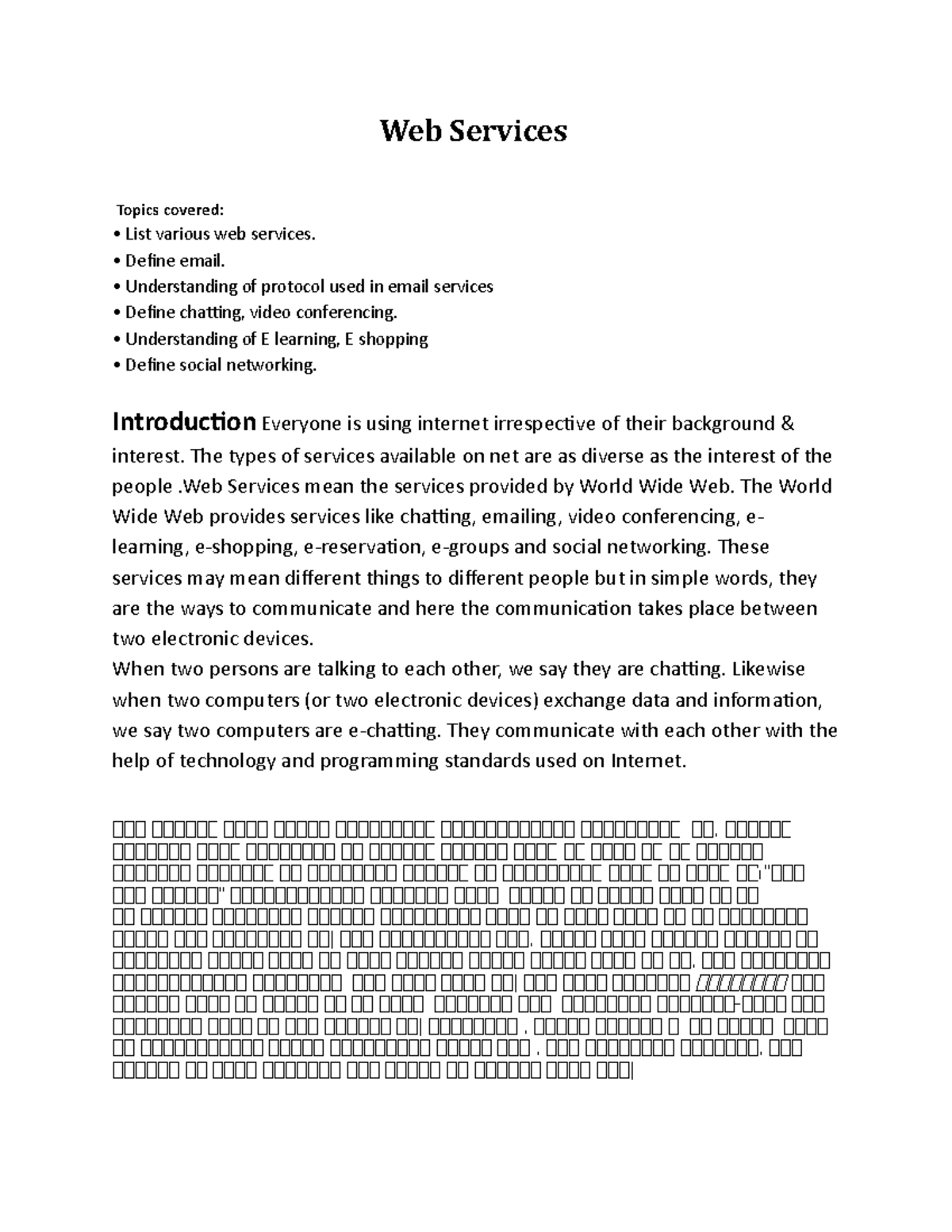 Web Services Assignment - Web Services Topics covered: • List various web services. • Define ...