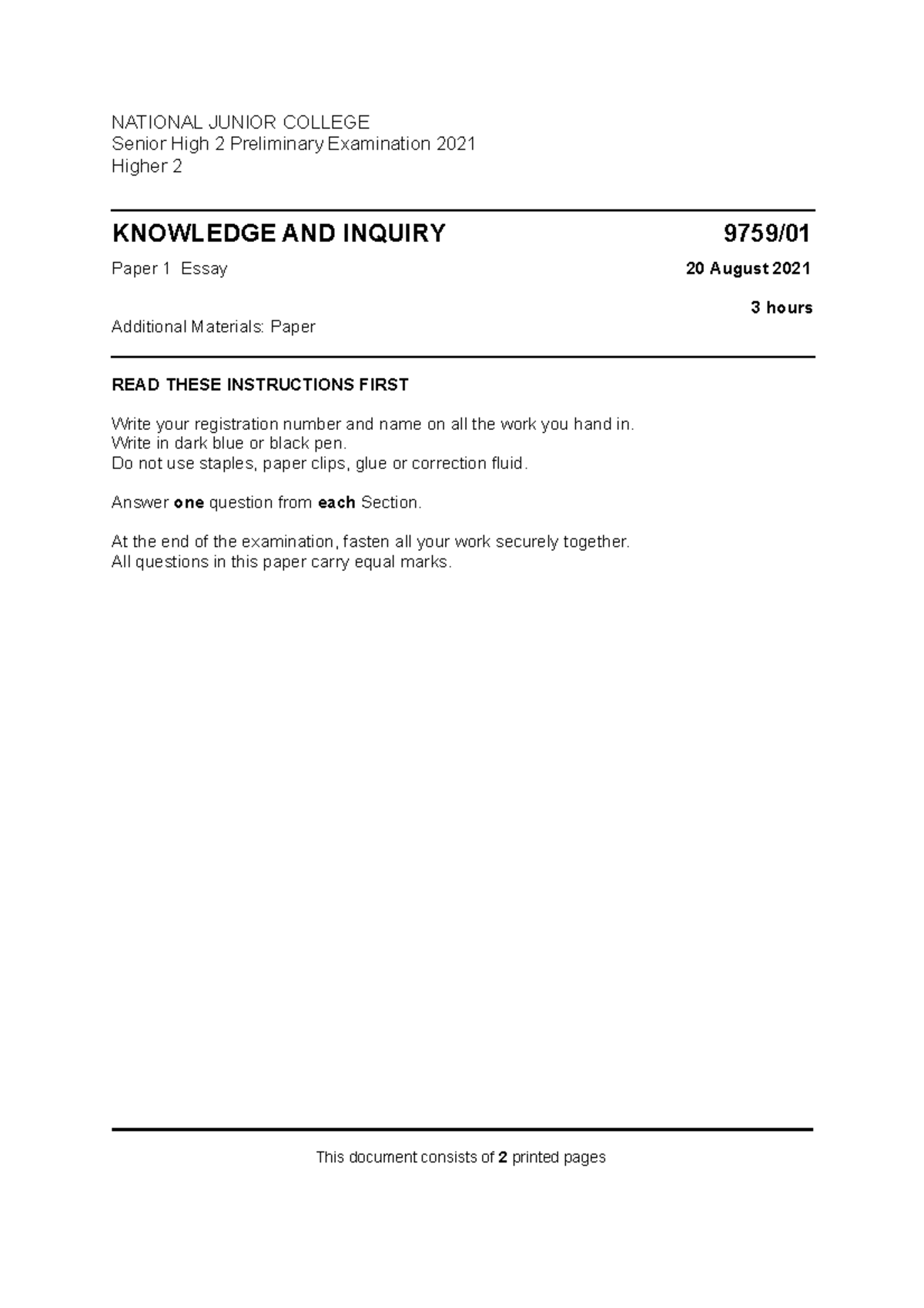 NJC 2021 H2 KI Prelim P1 - NATIONAL JUNIOR COLLEGE Senior High 2 ...