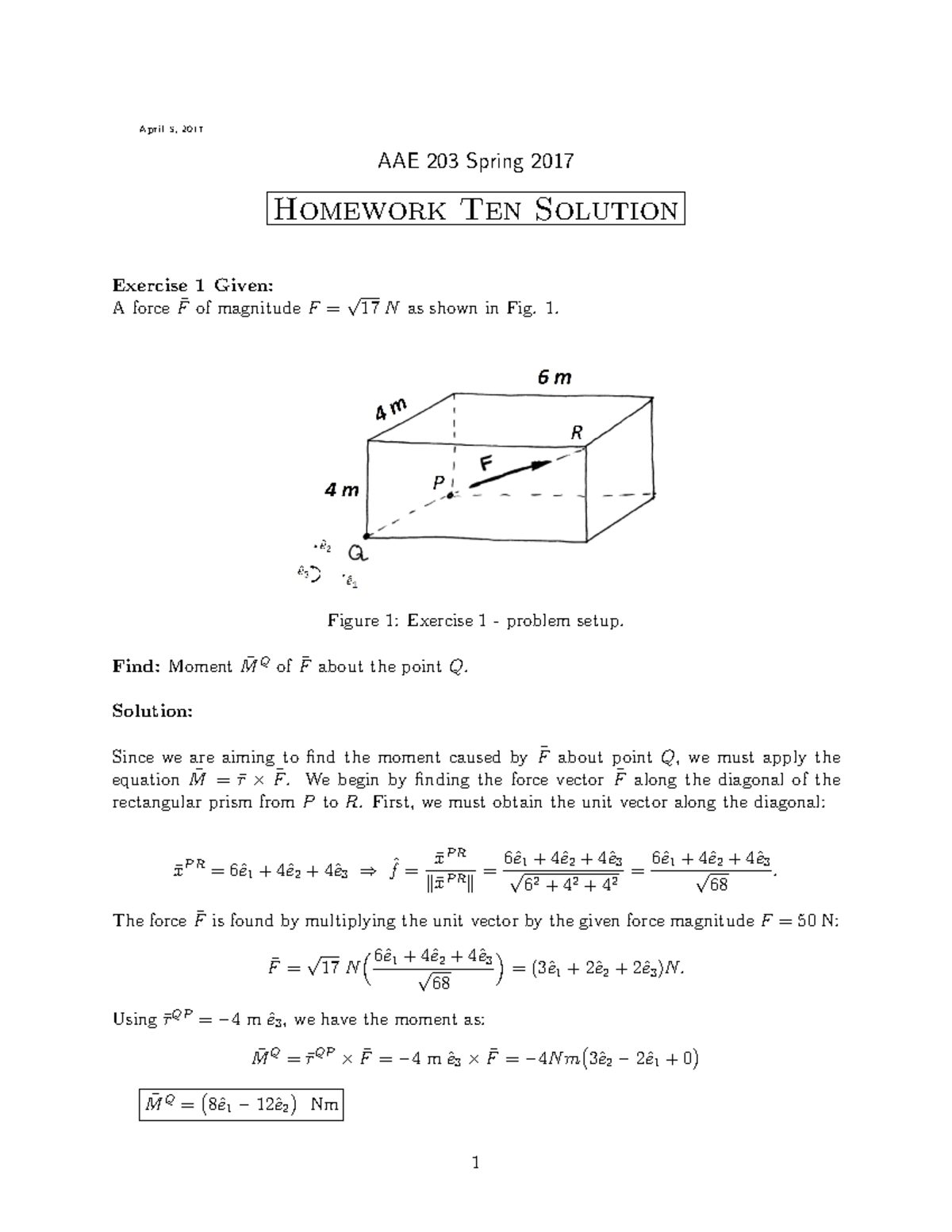 Hw10 sol - yet yet - April 5, 2017 AAE 203 Spring 2017 Homework Ten Solution Exercise 1 Given: A ...
