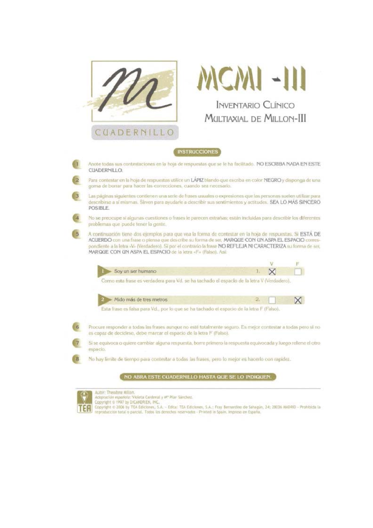 TEST Millon - Test de la personalidad y psicopatologias ...