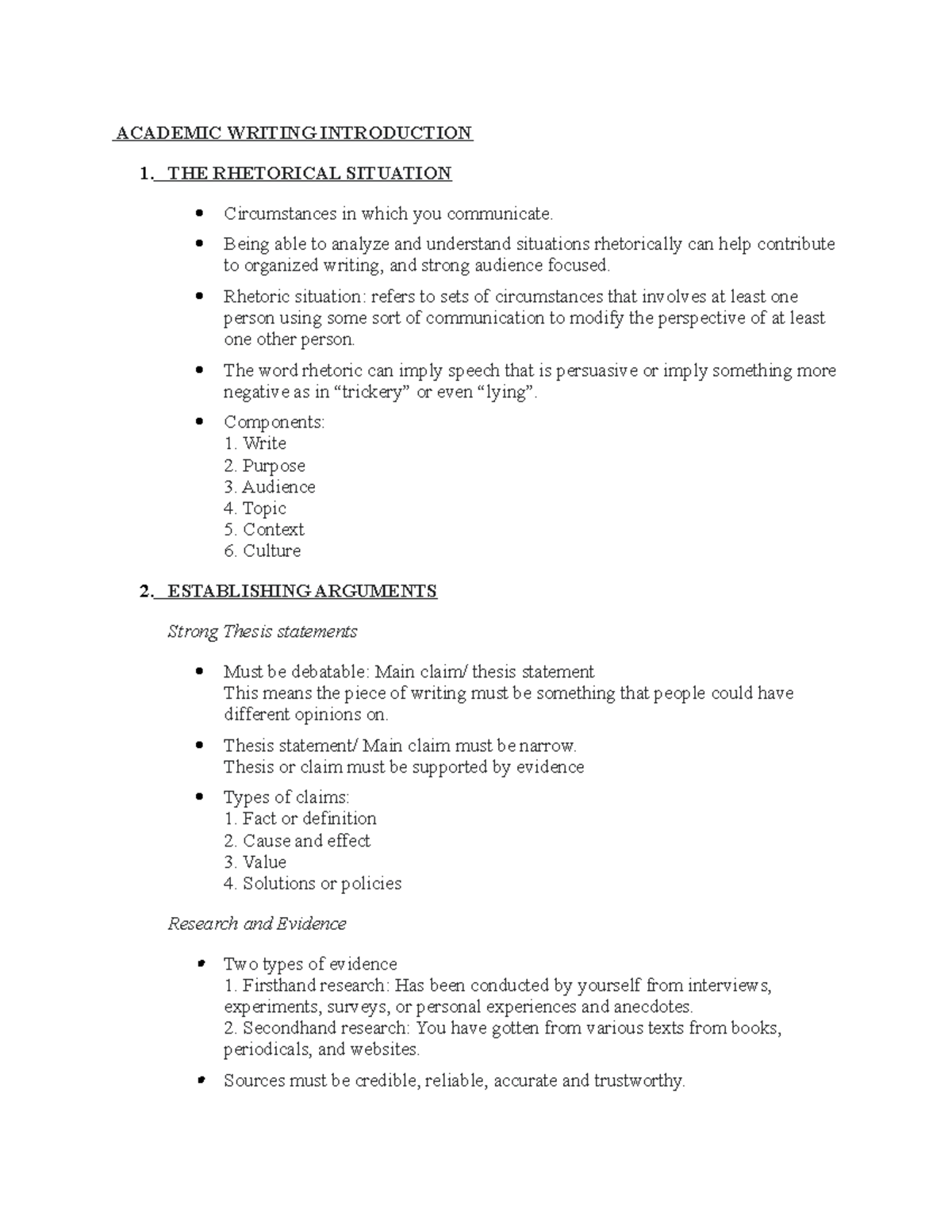 ENGL1302-Academic Writing Reading Assignment - ACADEMIC WRITING ...