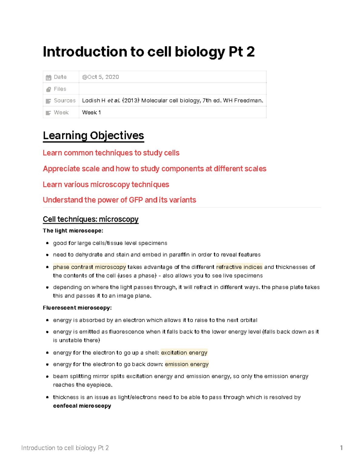 Introduction to cell biology Pt 2 - 2013 Molecular cell biology, 7th ed ...