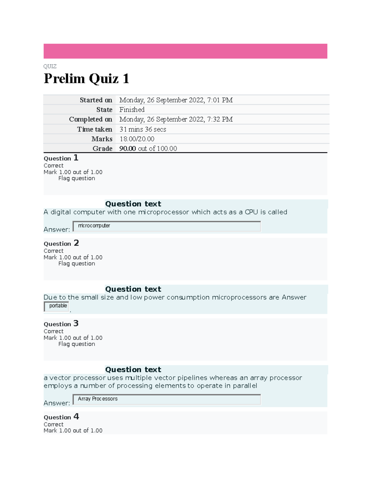 Microprocessors and Microcontroller System-Prelim Quiz 1-18-20 - QUIZ ...
