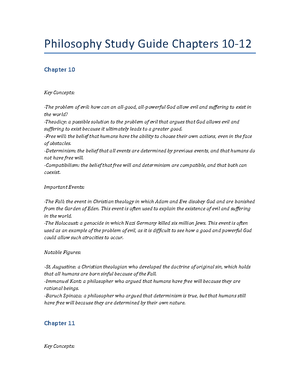 Philosophy Study Guide Chapters 1-3 - Philosophy Study Guide Chapters 1 ...