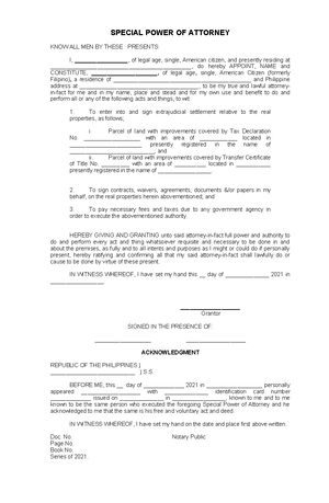 SPA to get PRC ID FORM ONLY - SPECIAL POWER OF ATTORNEY KNOW ALL MEN BY ...