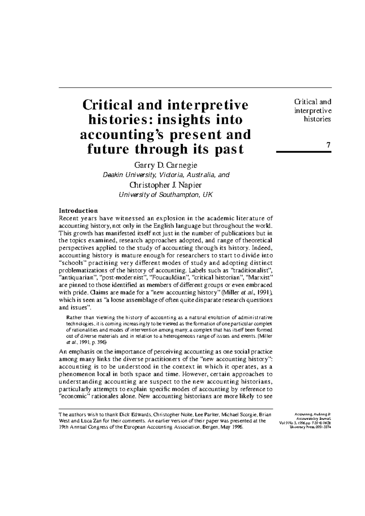 10-1108 09513579610121956 - Critical and interpretive histories 7 ...