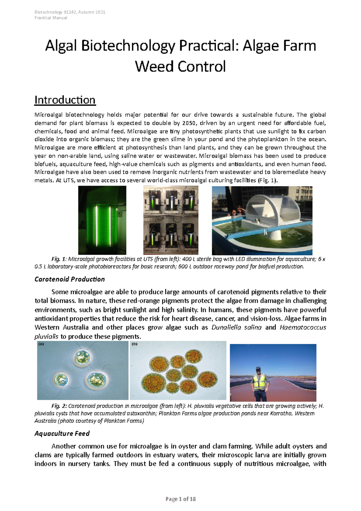 Algal Biotechnology Practical Manual - Practical Manual Algal ...