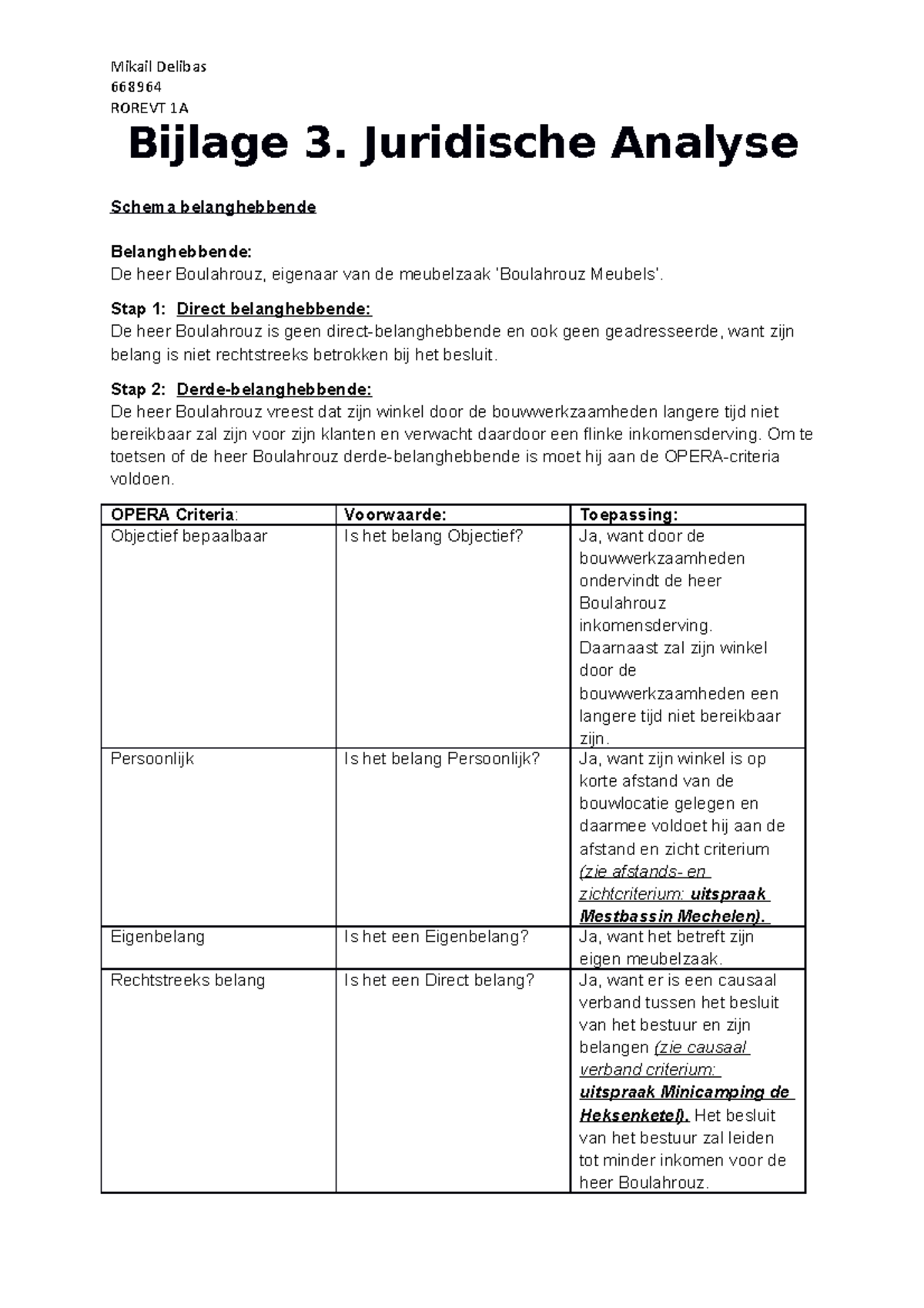 Juridische Analyse Belanghebbende. - Mikail Delibas 668964 ROREVT 1A ...
