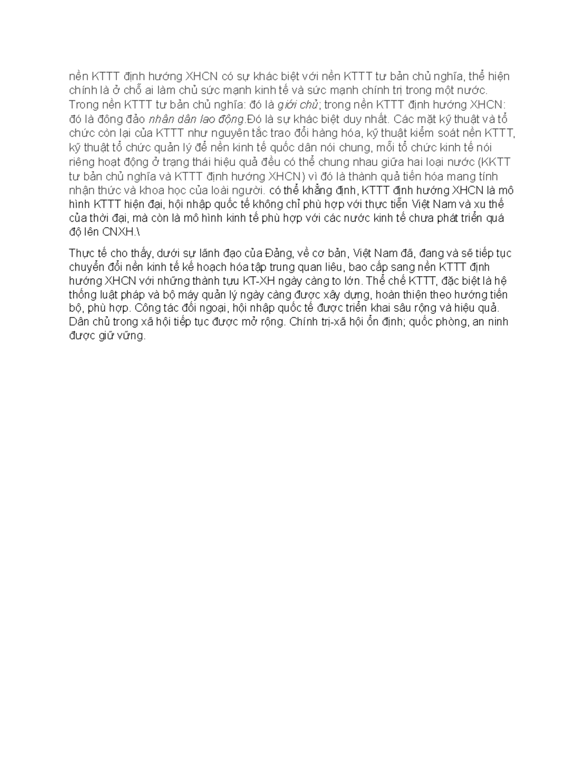 Thực tiễn - thú vị - nền KTTT định hướng XHCN có sự khác biệt với nền ...