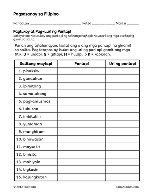 Mga-sagot-sa-salitang-maylapi 2-1 - Pagsasanay sa Filipino © c 2012 Pia ...