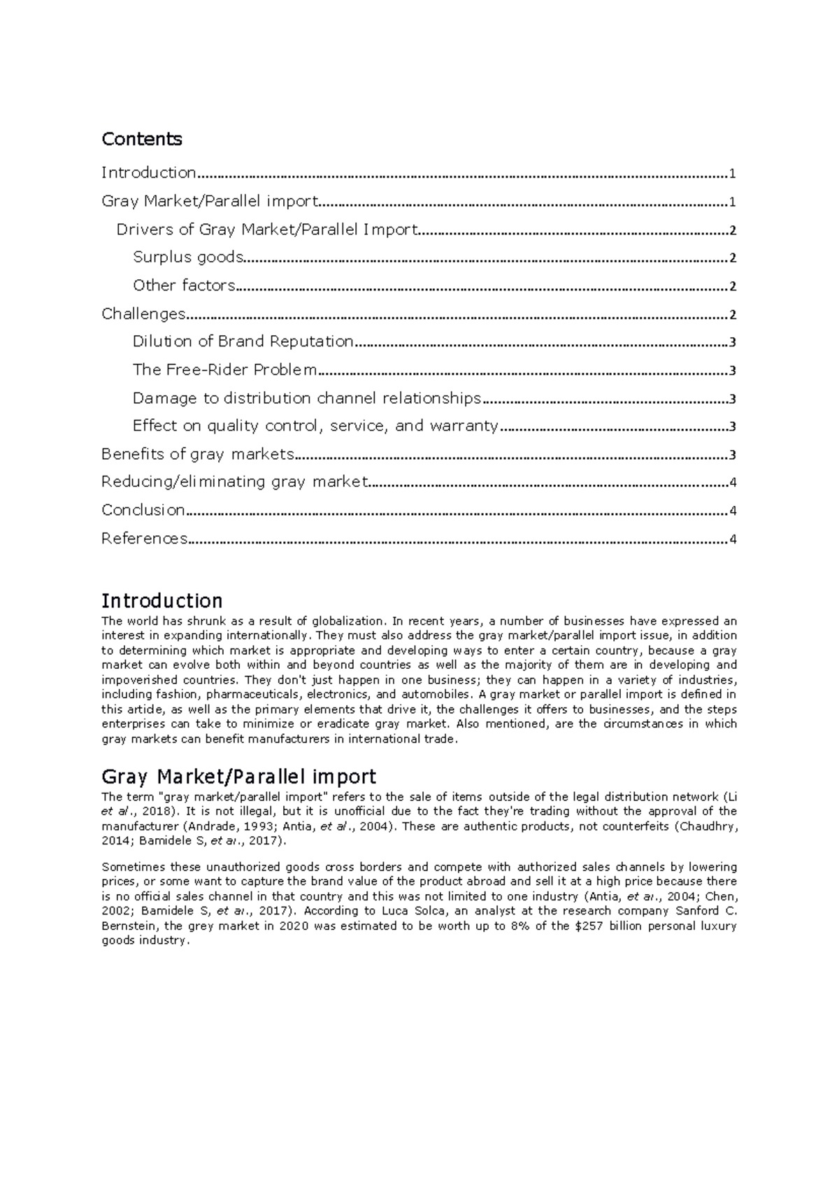 Parallel imports new - Contents - Studocu