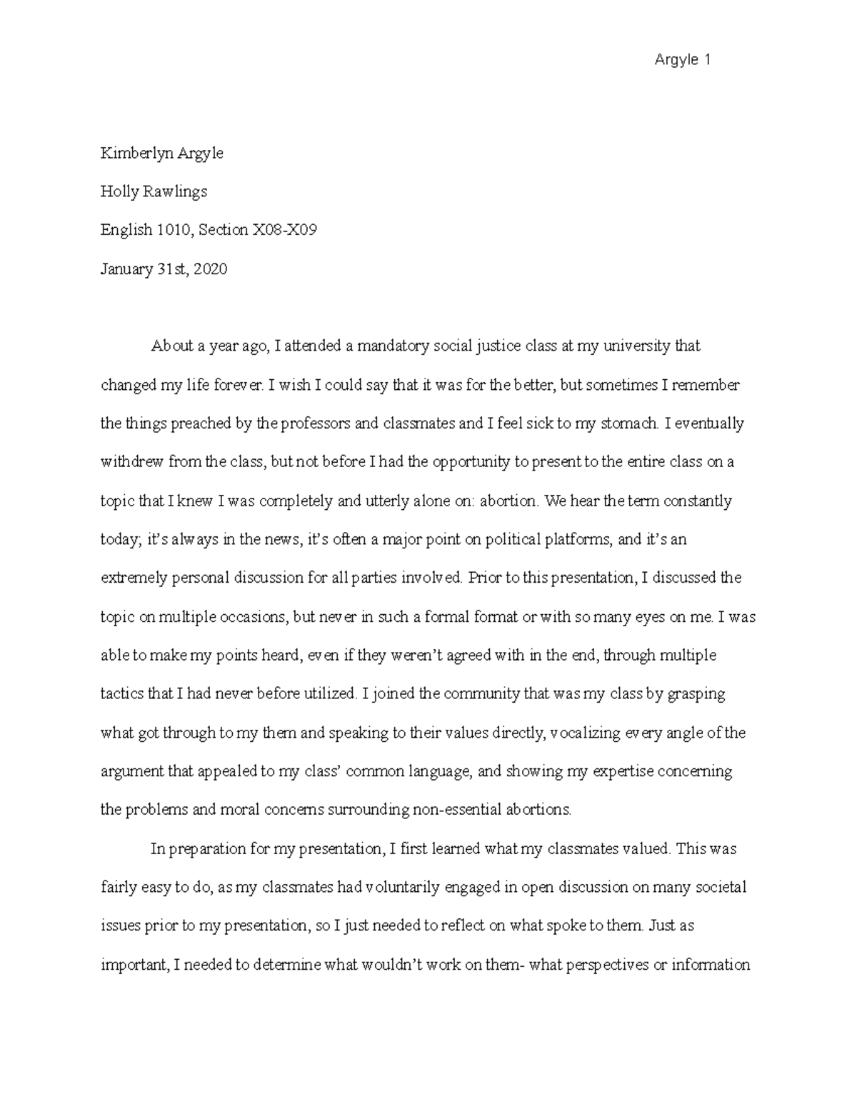Analysis of a Discourse Community Essay - Kimberlyn Argyle Holly ...