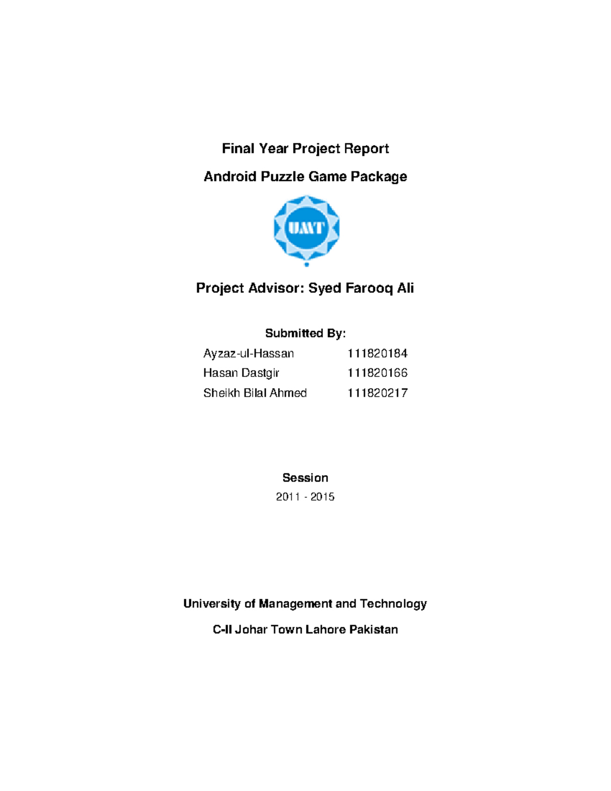 Summary - Engineering practical report - Final Year Project Report Android Puzzle Game Package ...