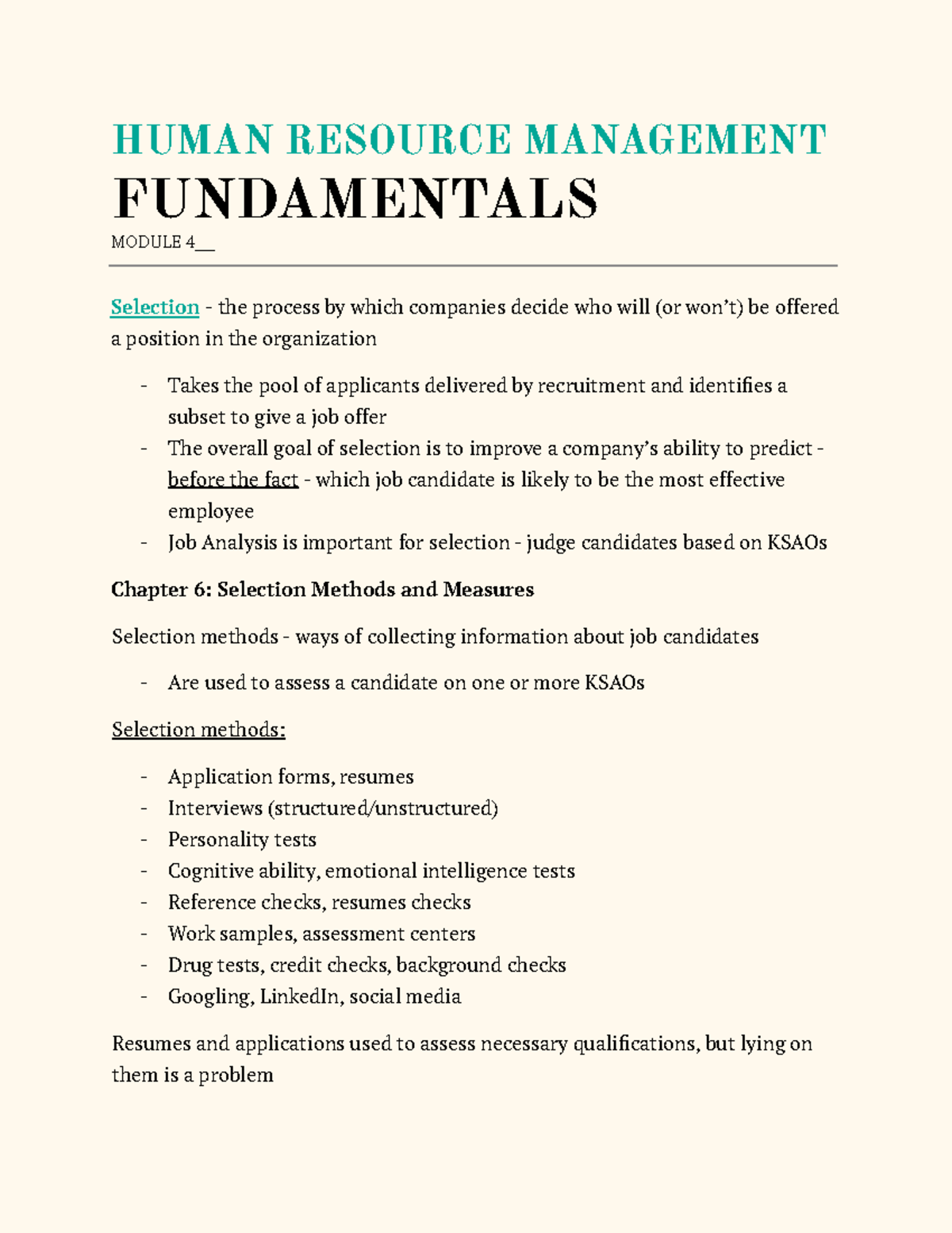 Human Resource Management Module 4 - HUMAN RESOURCE MANAGEMENT ...