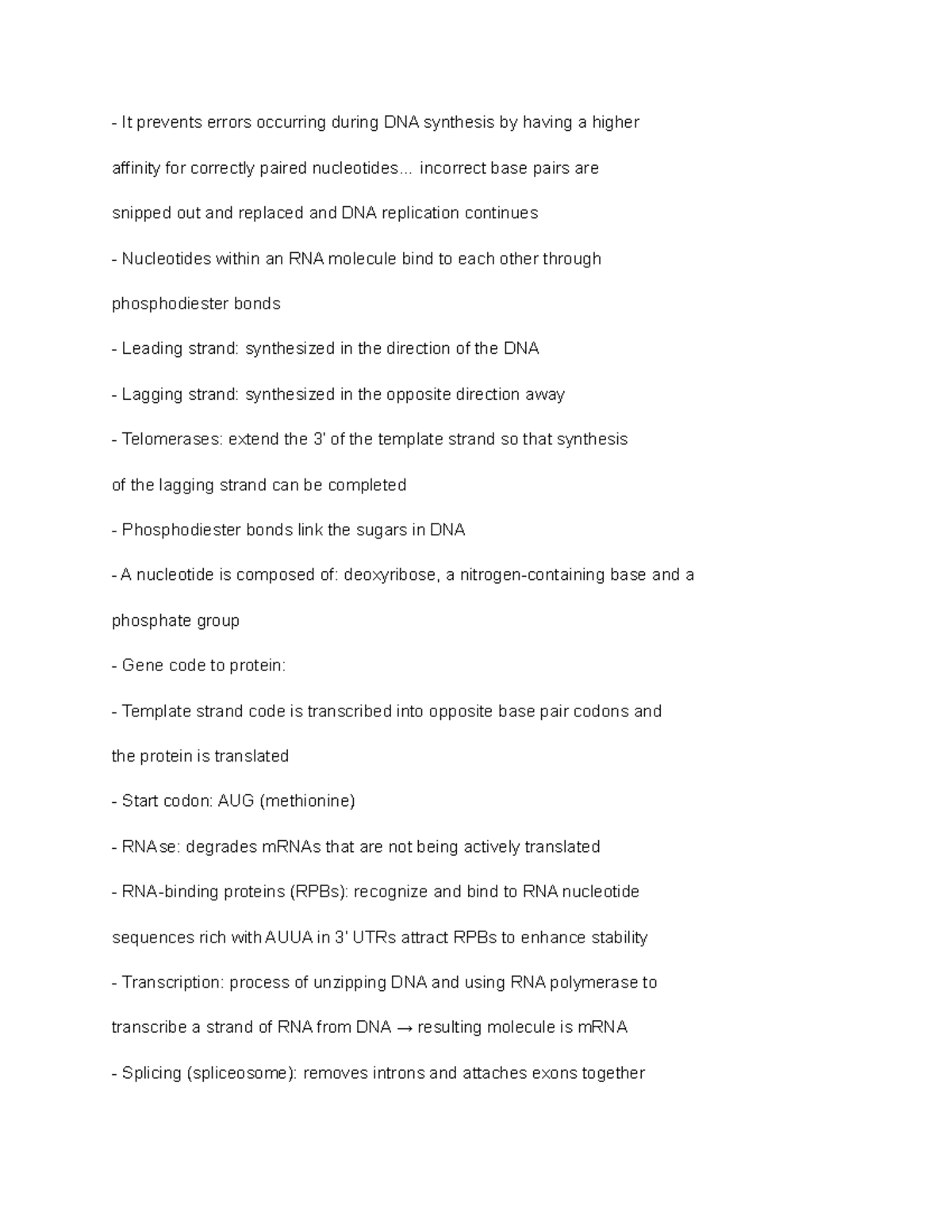 Human Anatomy 5 - UCF - It prevents errors occurring during DNA ...