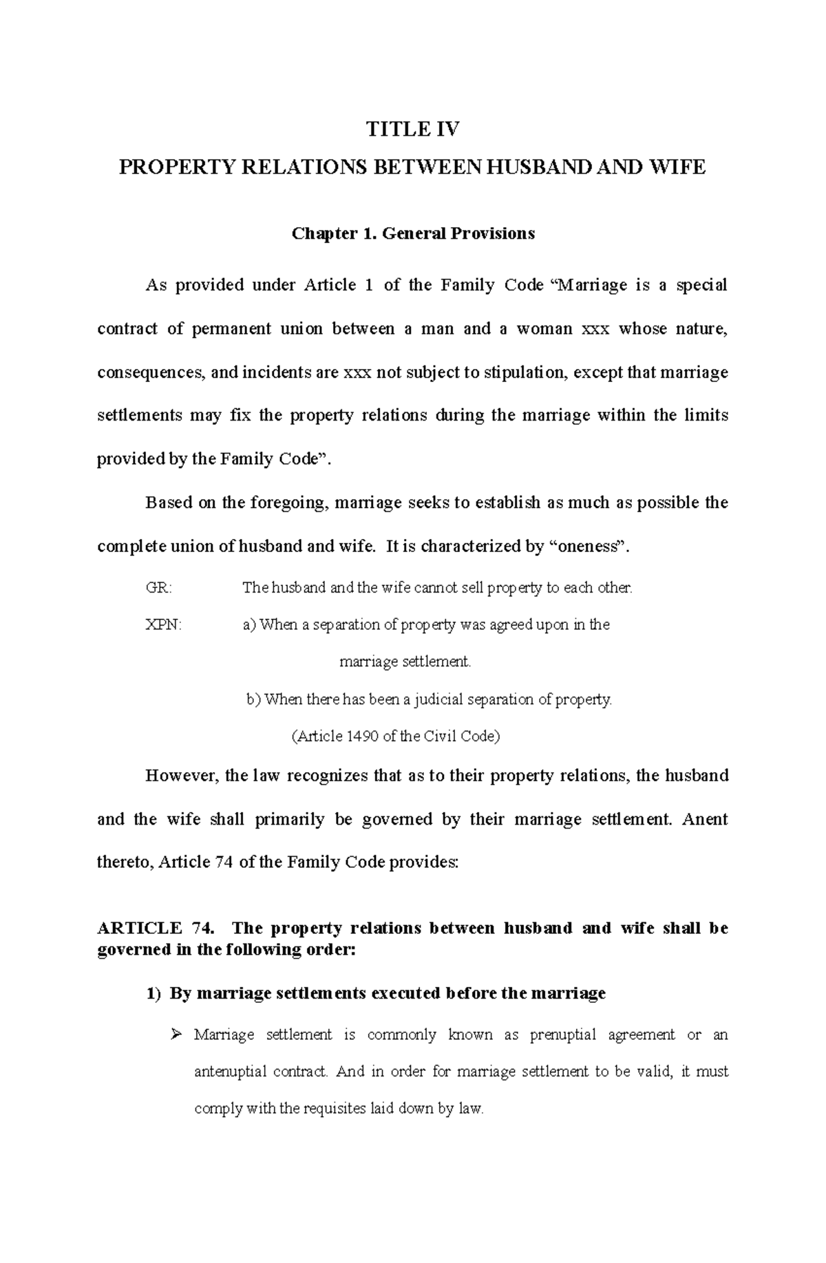 Article-74-Repaired - Persons - TITLE IV PROPERTY RELATIONS BETWEEN ...
