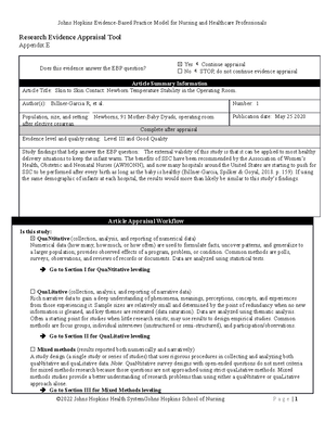 Individual Evidence Summary Worksheet - Individual Evidence Summary ...