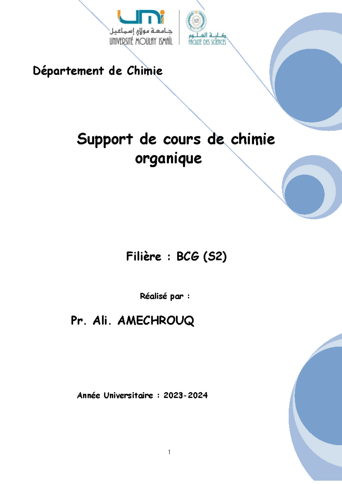 Chimie organique 2 - good this information - Département de Chimie ...