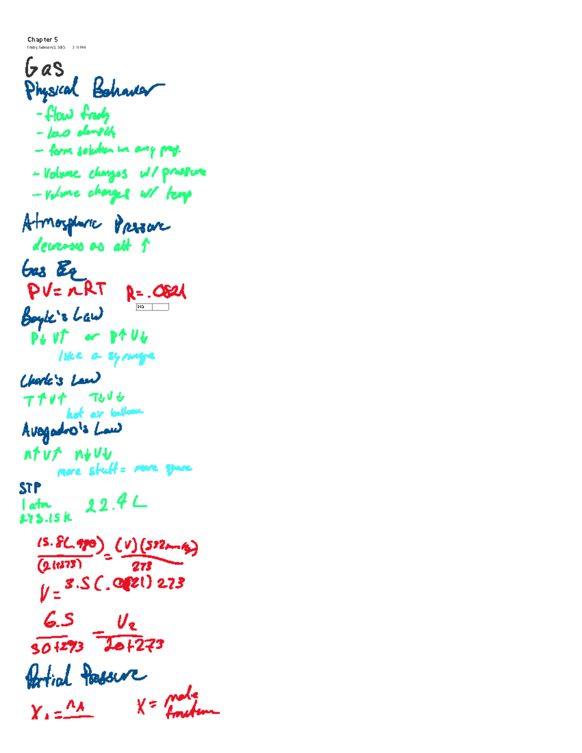 Week Five of Chem - CHEM 122 - Chapter 5 Friday, February 3, 2023 2:11 ...