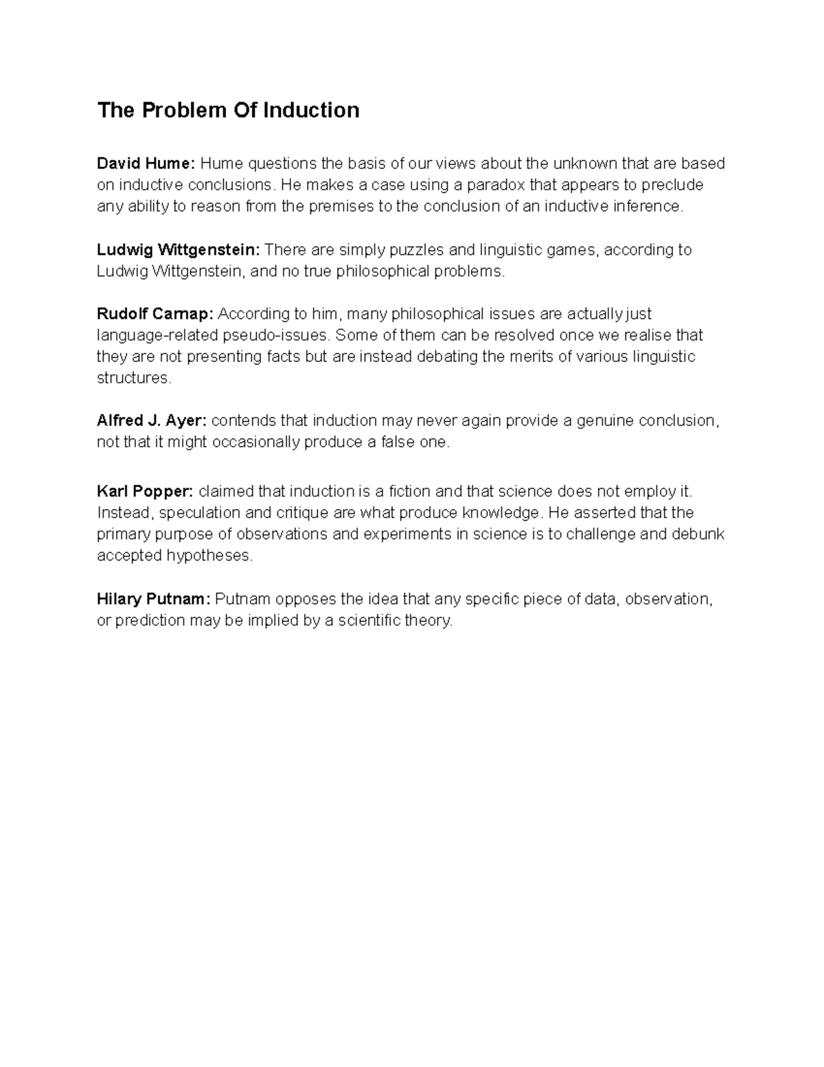 2.4 Philosophy - The Problem Of Induction David Hume: Hume questions ...