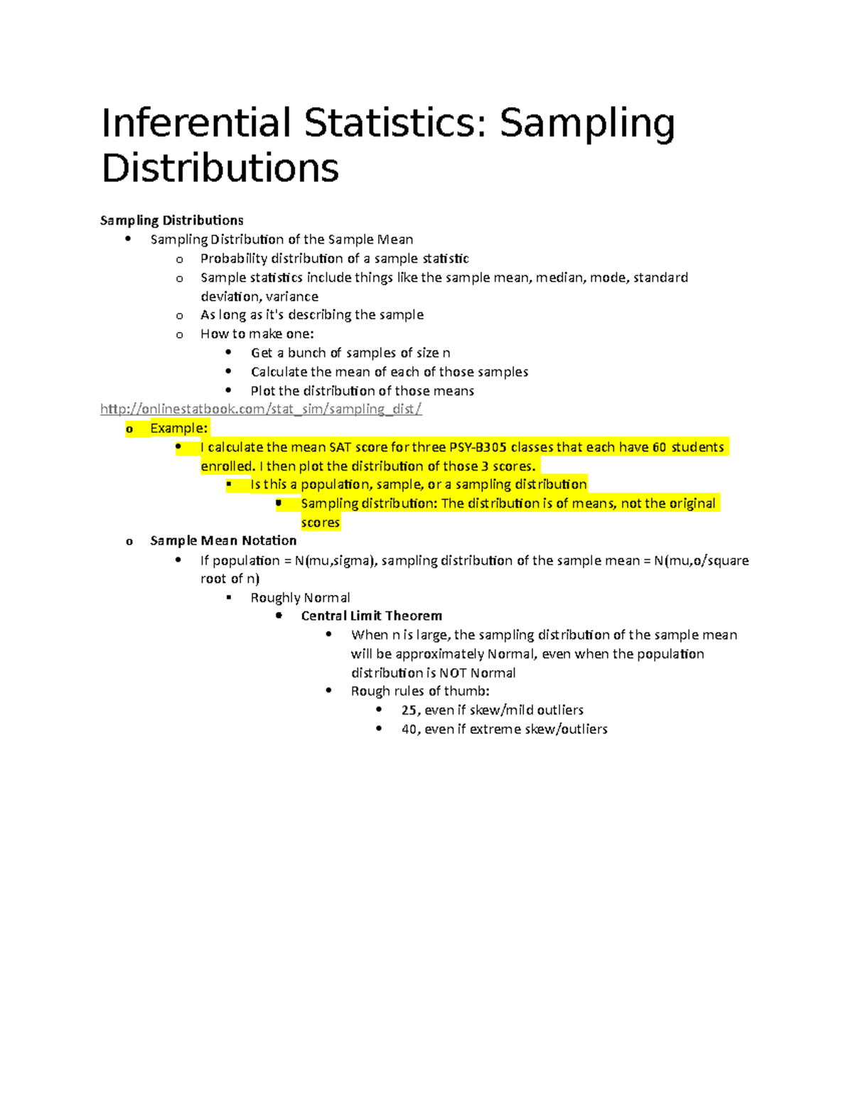 5. Inferential Statistics. Sampling Distributions - Inferential ...