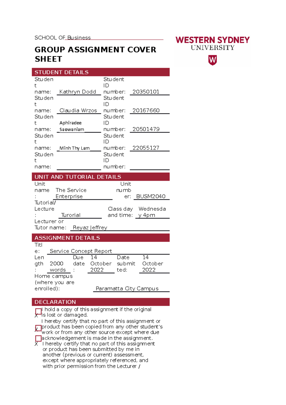 TSE-Group-report - Group final report of team 2- Westpac - SCHOOL OF ...