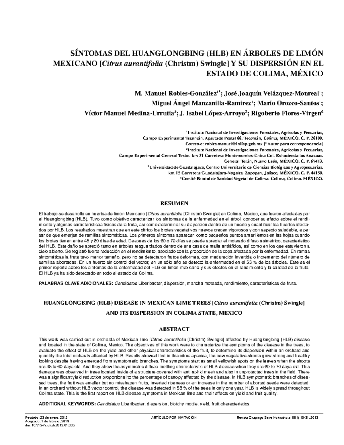 V19n1a2 - pdf que les puede servir. - Revista Chapingo Serie Horticultura 19(1) 15-31, 2013 ...