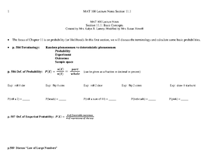 MAT 100 Lecture Notes 2 - 1 MAT 100 Lecture Notes Section 2 MAT 100 ...