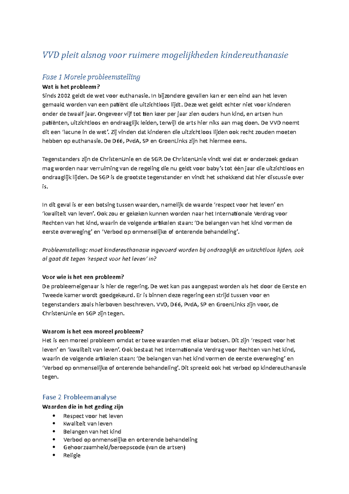 Format ethische cyclus nederlands - VVD pleit alsnog voor ruimere ...