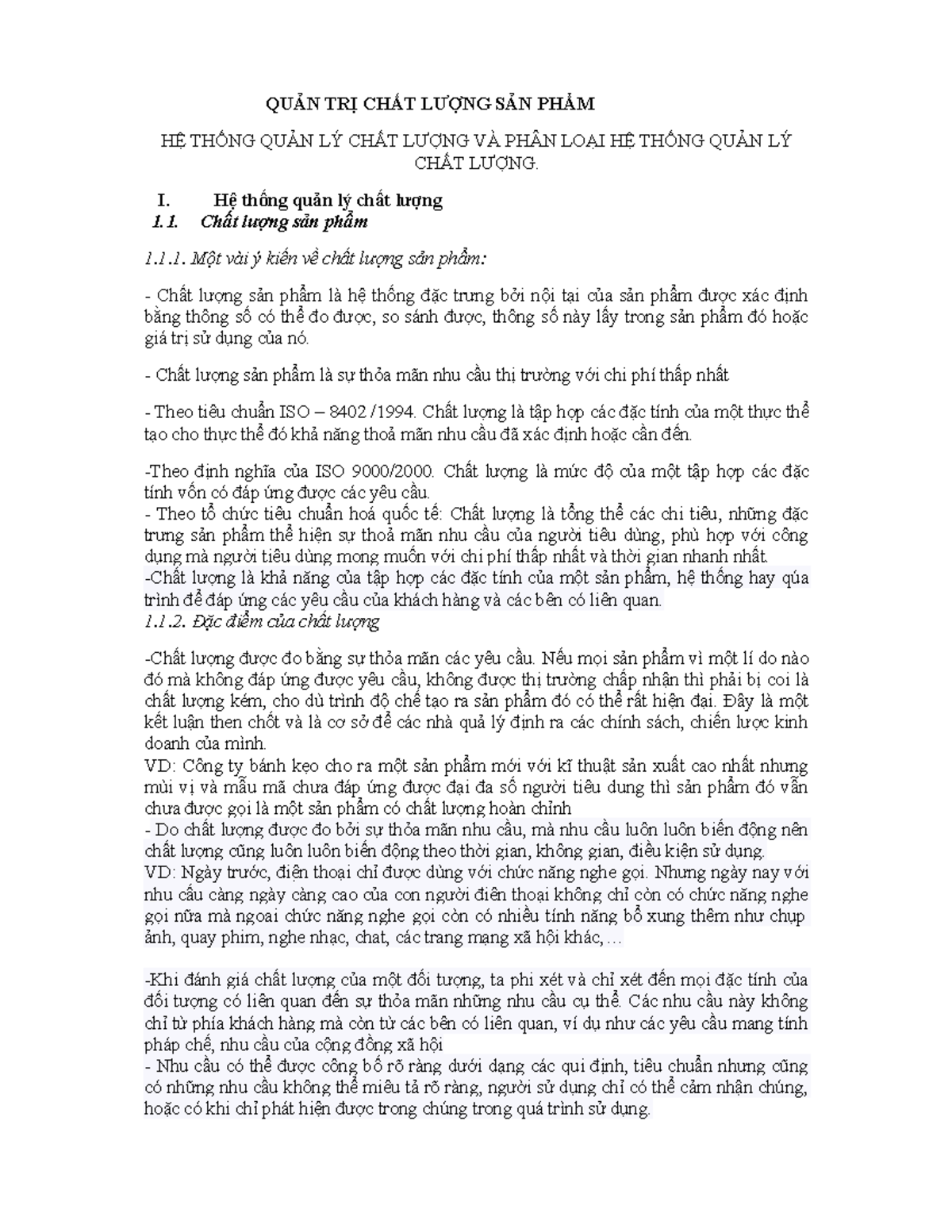 Qu n tr ch t l ng s n ph m - quan tri chat luong - QUẢN TRỊ CHẤT LƯỢNG SẢN PHẨM HỆ THỐNG QUẢN LÝ ...