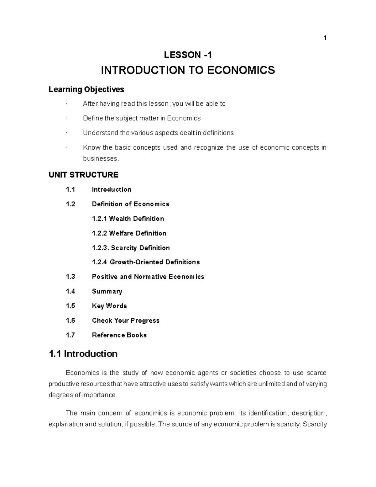 Business Economics - Full syllubs of the subject - LESSON ...
