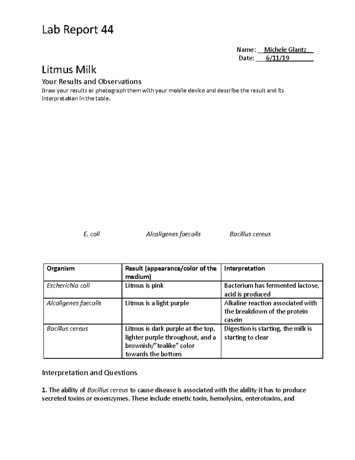 Lab Exercise 44 - Lab Report 44 Name: Michele Glantz Date: 6/11/19 ...