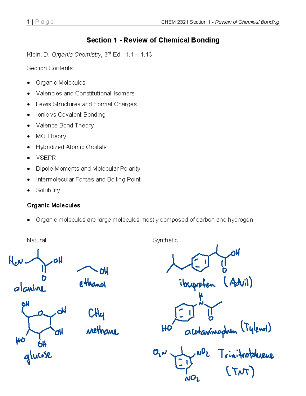 S1. Review of Chemical Bonding (1 - Section 1 - Review of Chemical ...