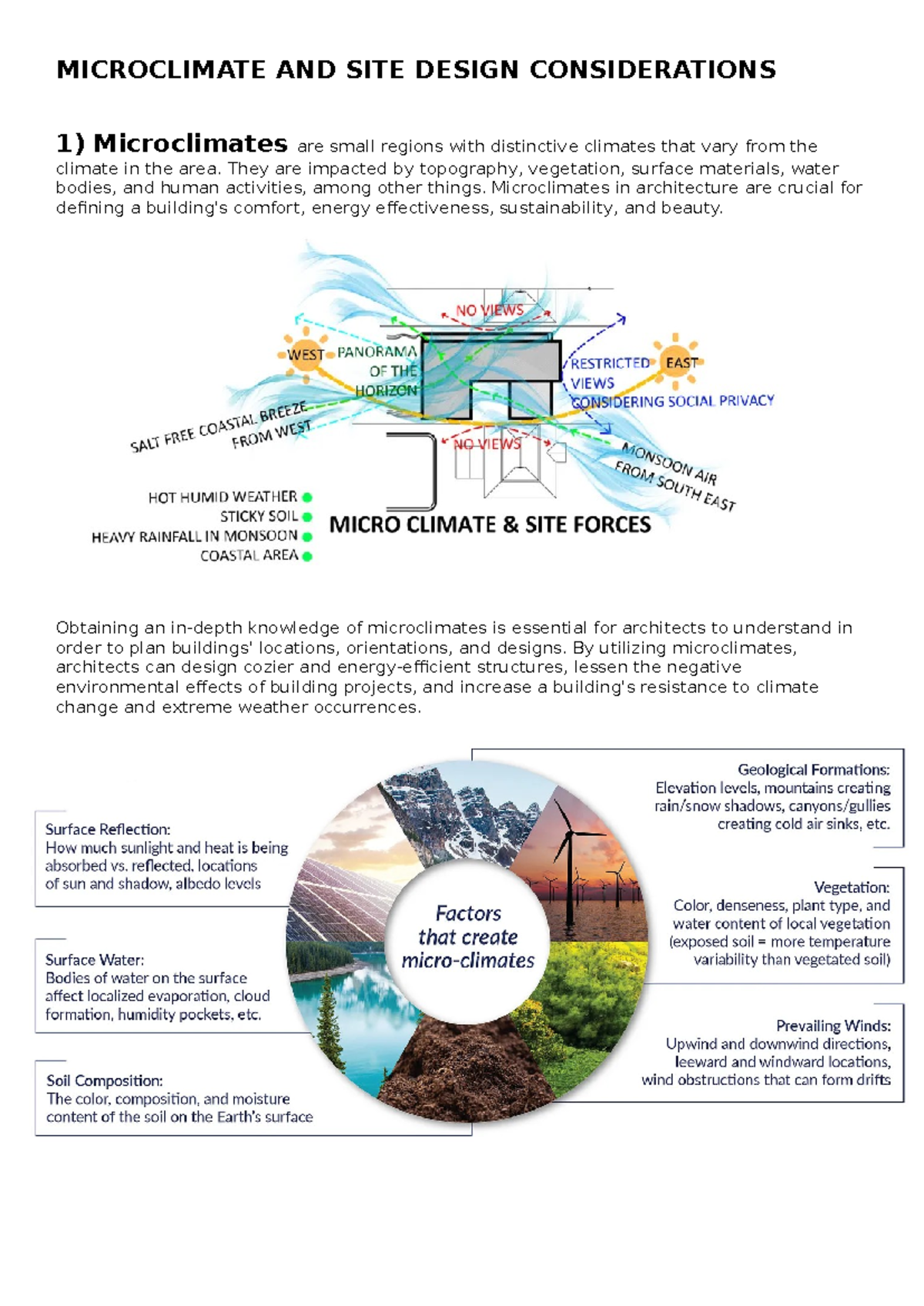 Microclimate AND SITE Design Considerations - MICROCLIMATE AND SITE ...