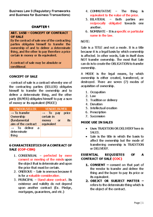 1- Updated RFBT Prelim- Reviewer - Page | 1 Business Law 3 (Regulatory ...