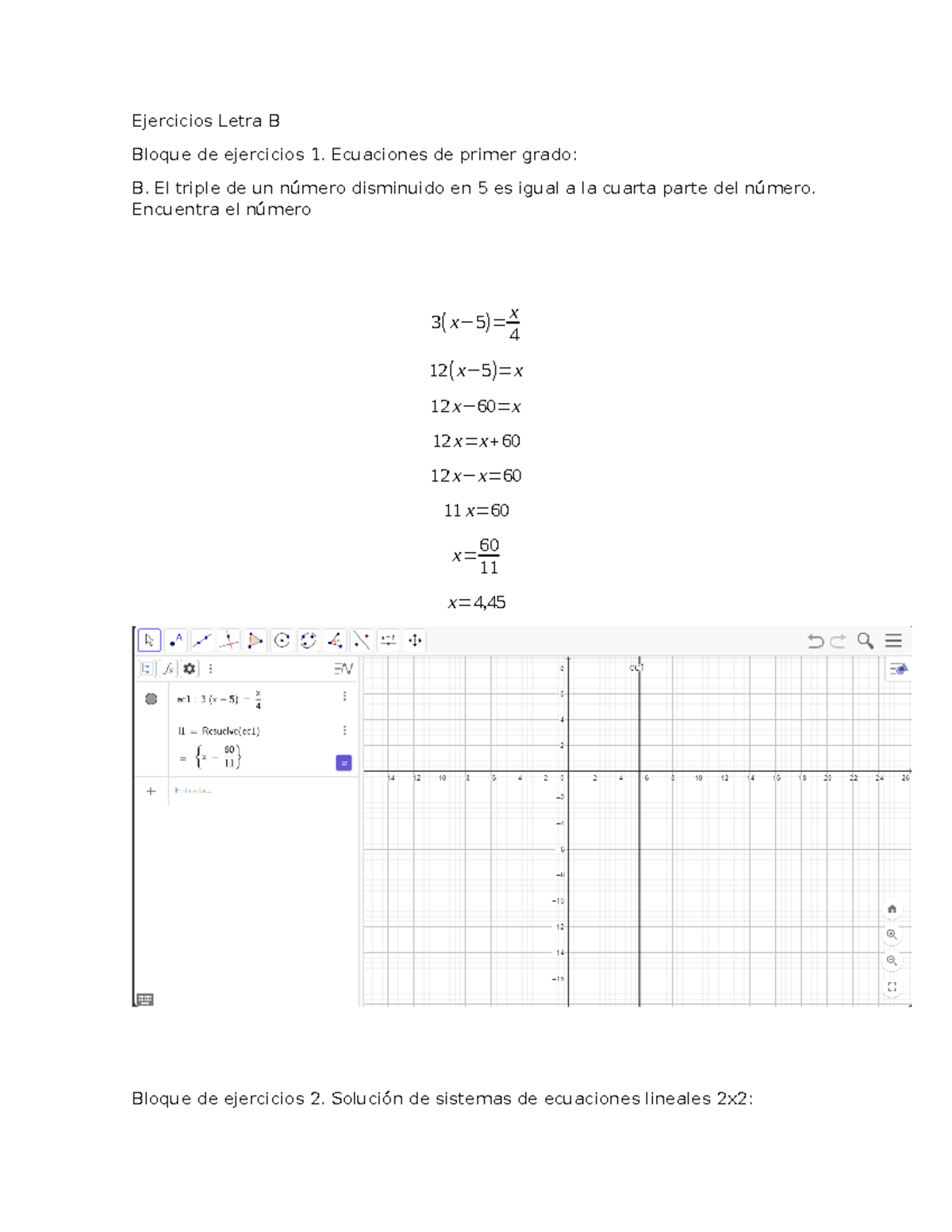 Tarea 1 Algebra completo - Ejercicios Letra B Bloque de ejercicios 1 ...