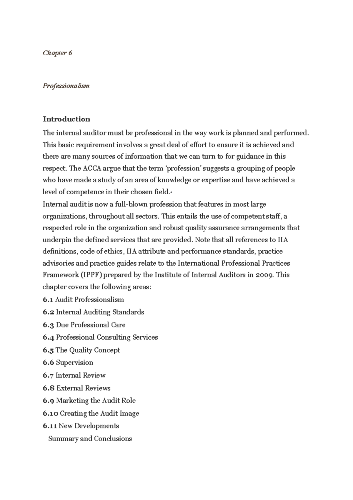 Chapter 6 Professionalism - Chapter 6 Professionalism Introduction The ...