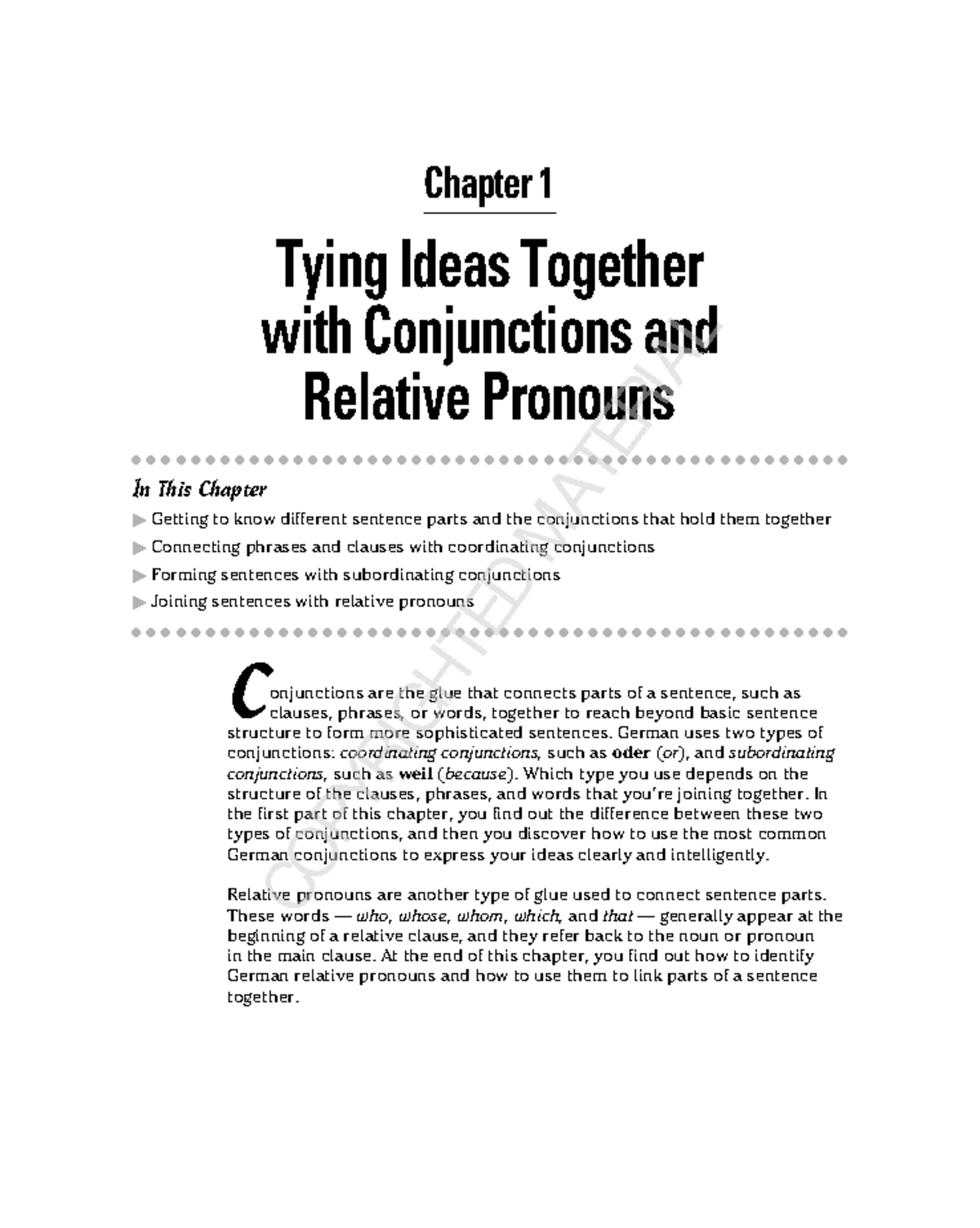Conjunction & relative pronouns - Chapter 1 Tying Ideas Together with ...