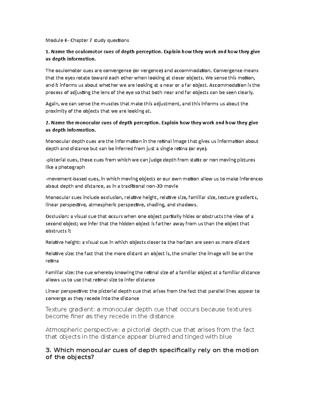 Module 6 (Chapter 7) Study questions - Module 6- Chapter 7 study ...