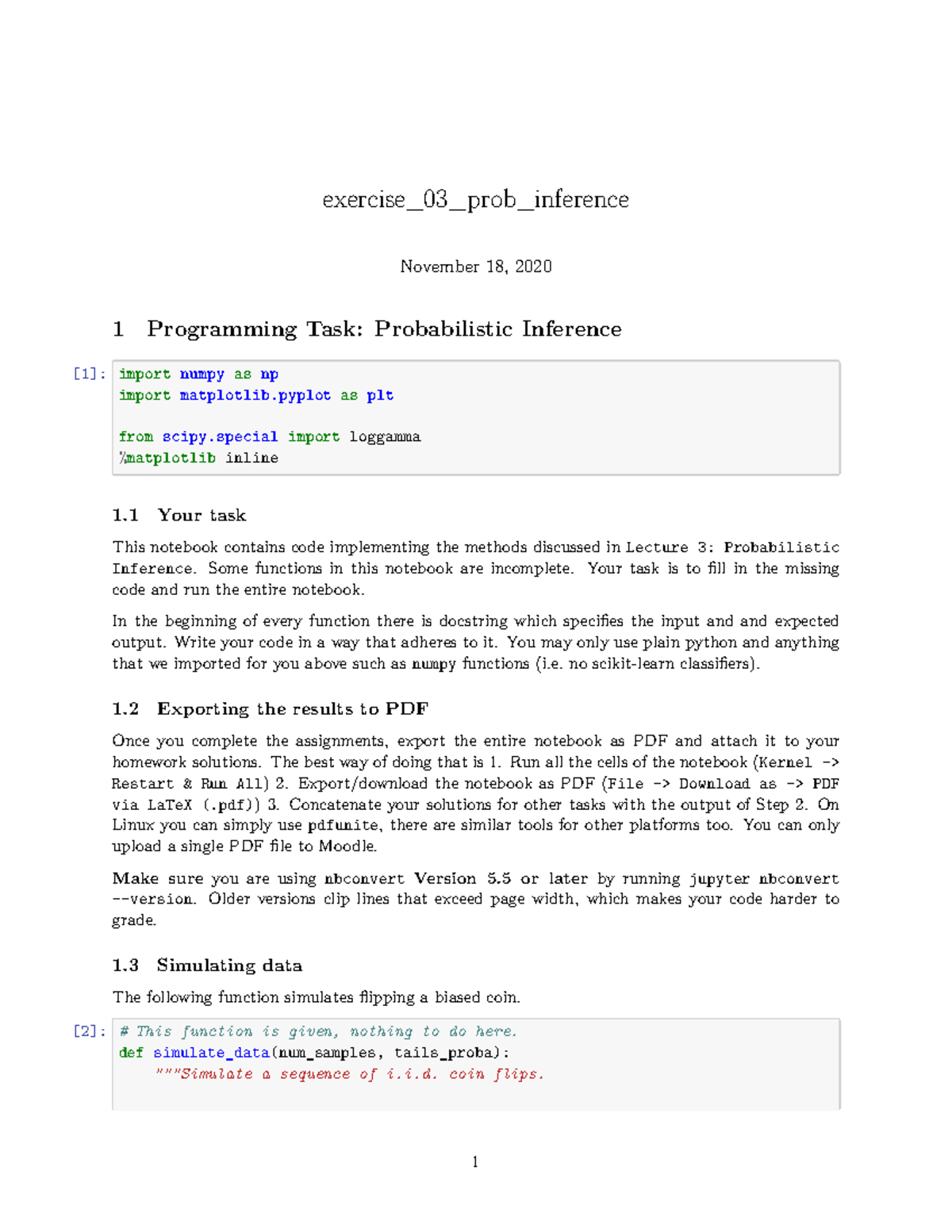 Exercise 03 prob inference - exercise_03_prob_inference November 18, 2020 1 Programming Task ...