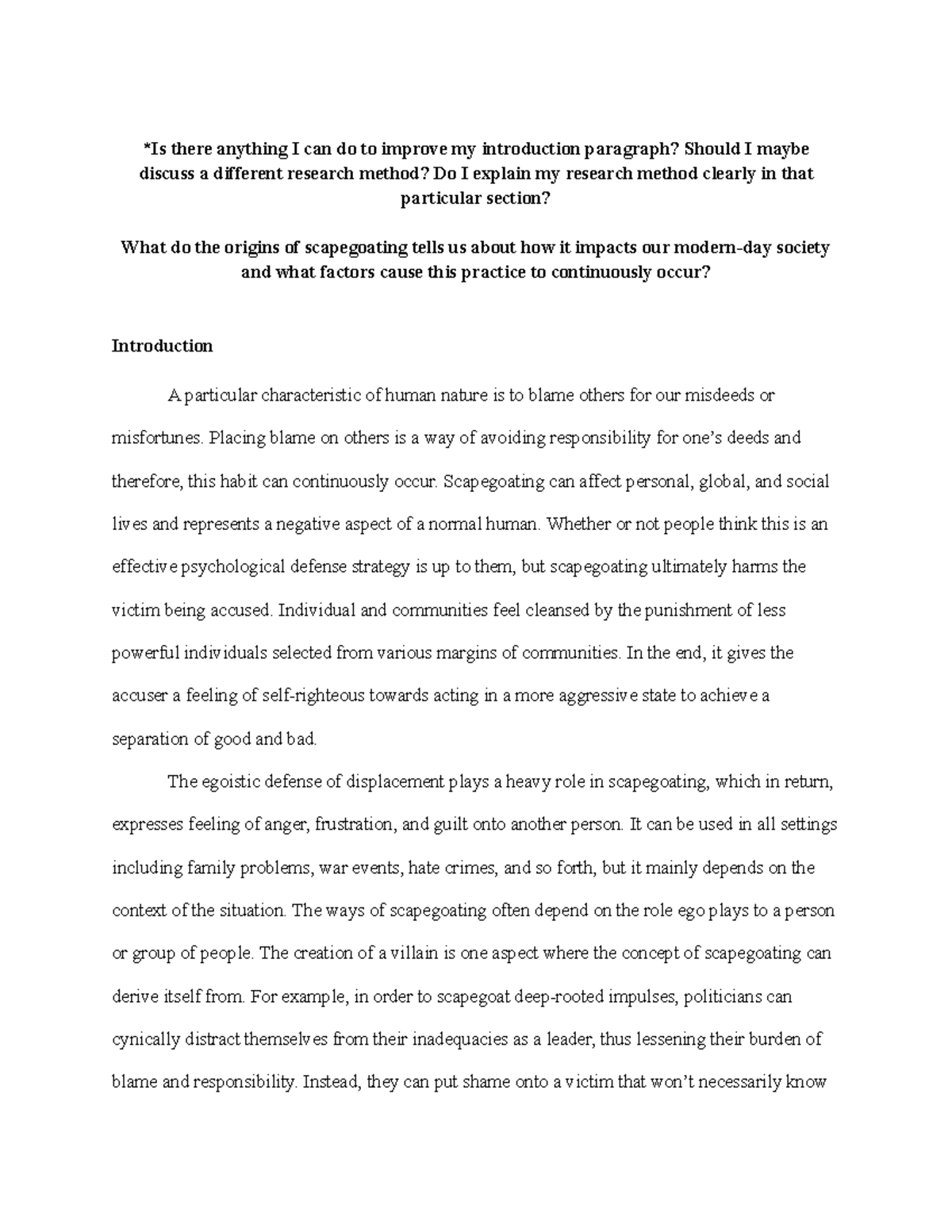 Rough Draft Project 3 - *Is there anything I can do to improve my ...