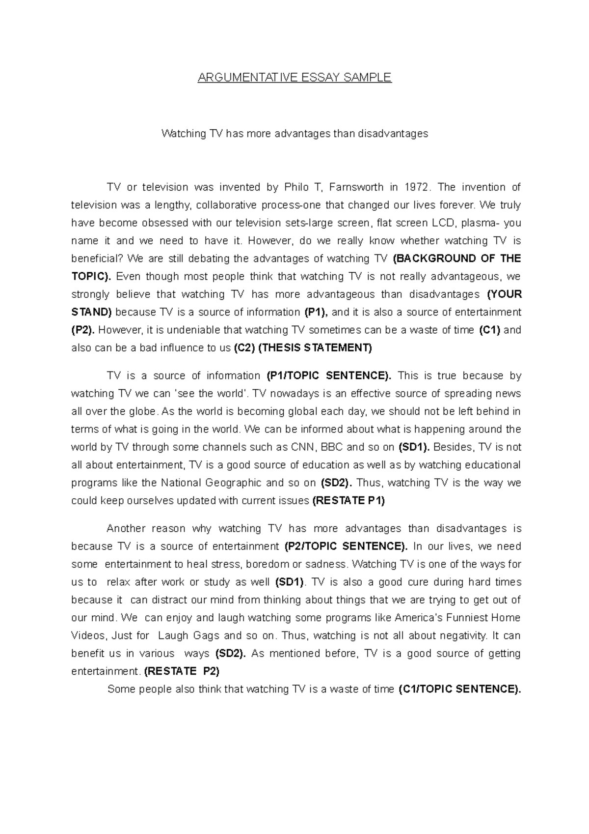 Building An Argument Sample - English Proficiency III - UUM - Studocu