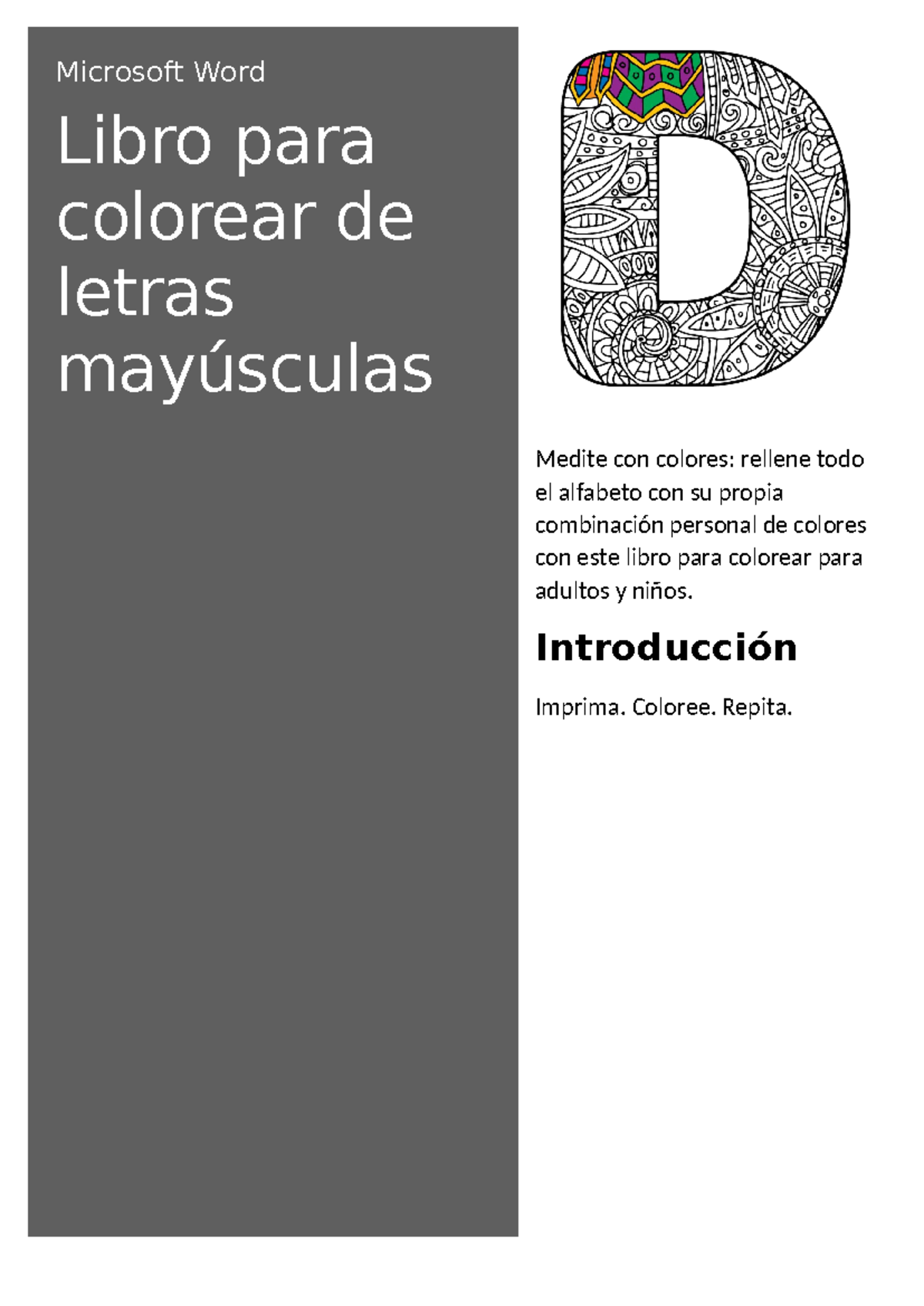 Libro para colorear de letras mayúsculas - Arte y Exposiciones ...