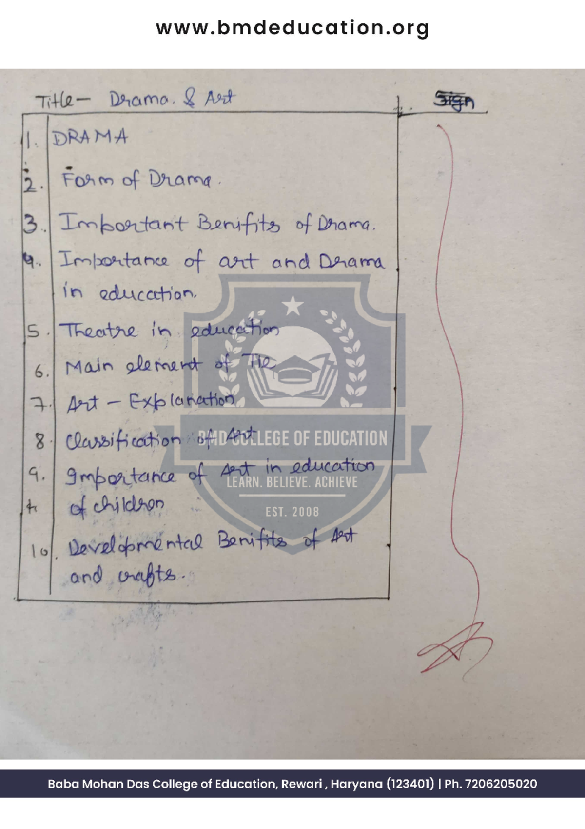 Drama and Art in Education B. Ed-1 English Medium Practical - Drama ...