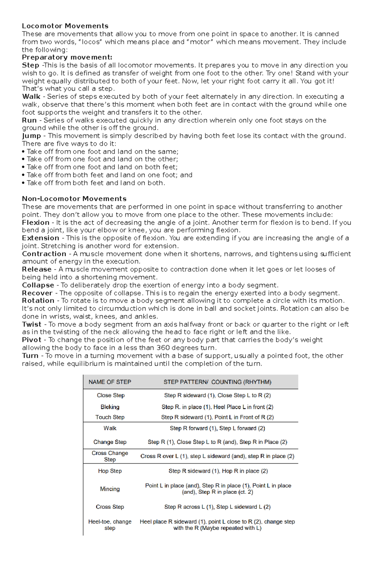 Locomotor Movements - upload to download files - Humanities and Social ...