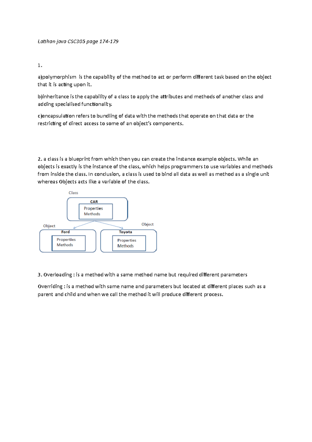 Latihan Java Csc305 Page 174 179 Apolymorphism Is The Capability Of The Method To Act Or